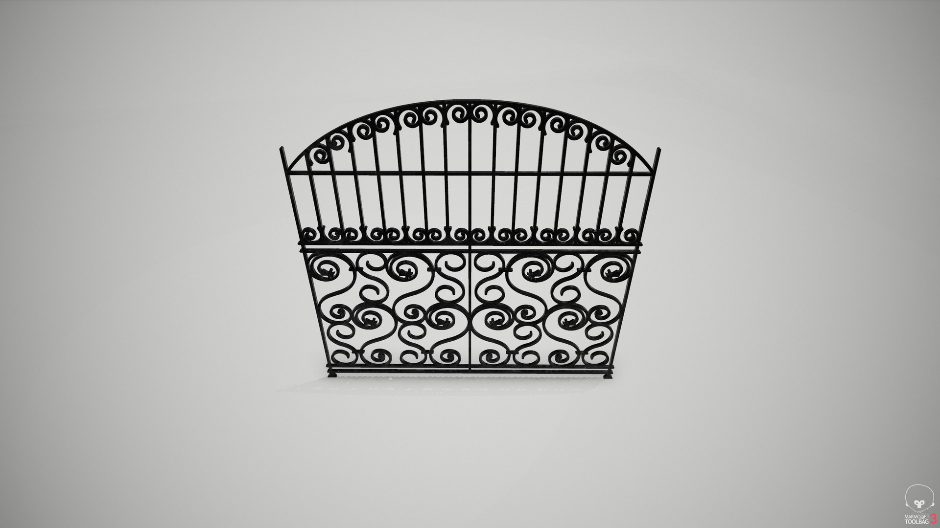 Ornate Wrought Iron Fence - Design 2 3D model - TurboSquid 2114283