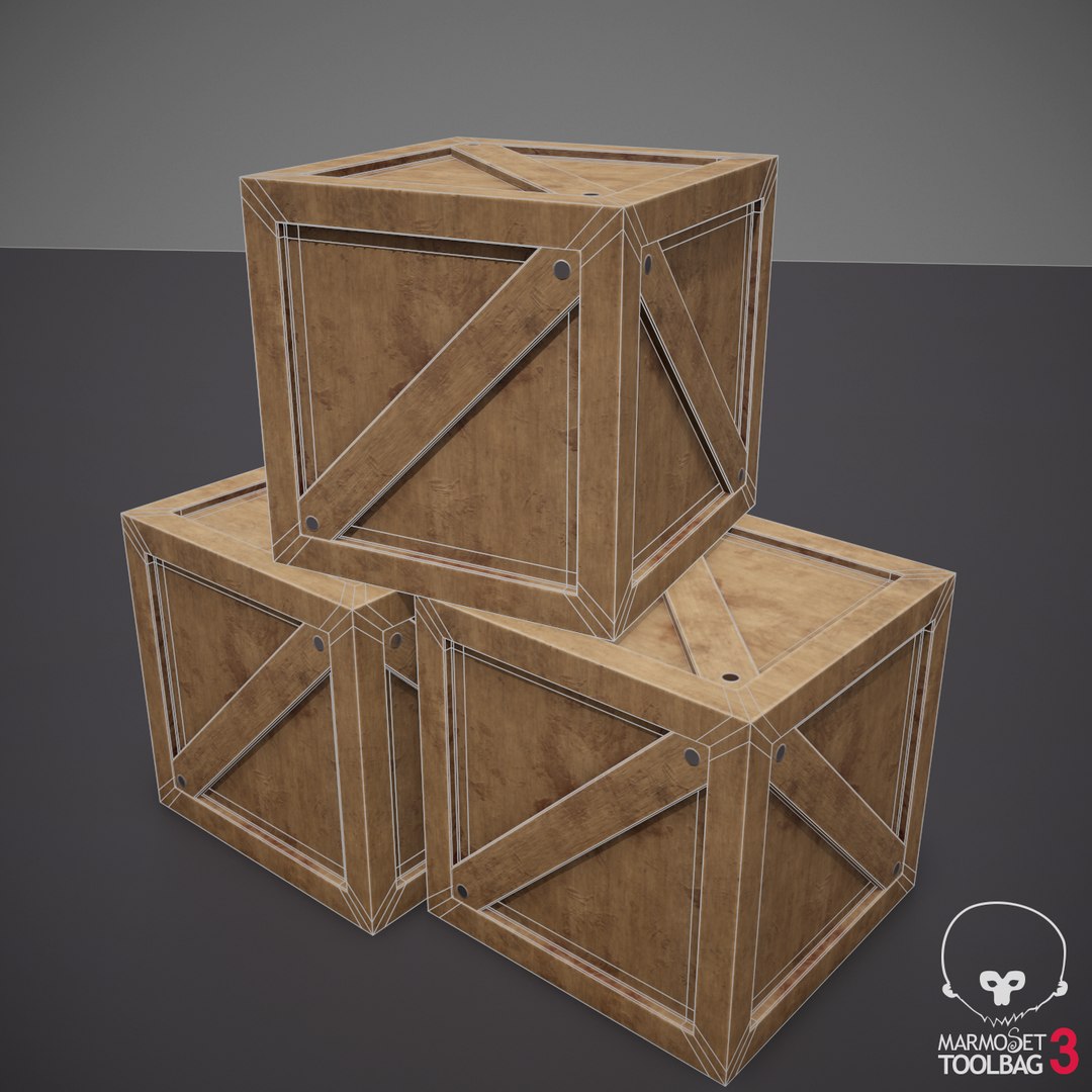 Rustic Wooden Crate Low-poly Model - TurboSquid 1306203