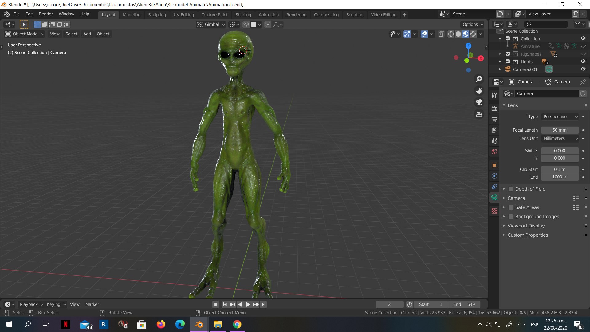3D alien blender animate model - TurboSquid 1610150