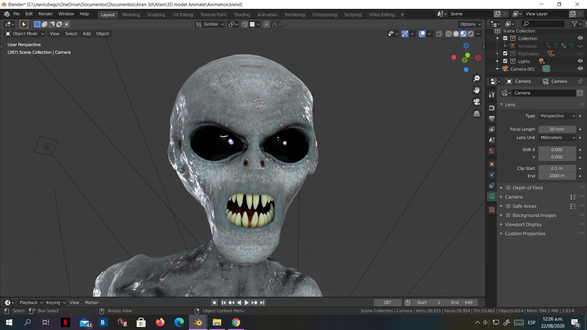 3D alien blender animate model - TurboSquid 1610150