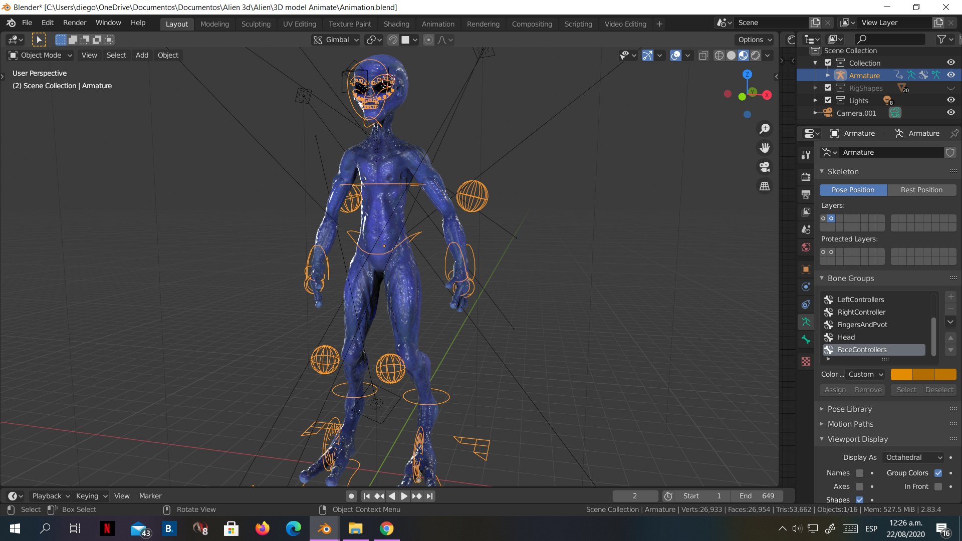 3D alien blender animate model - TurboSquid 1610150