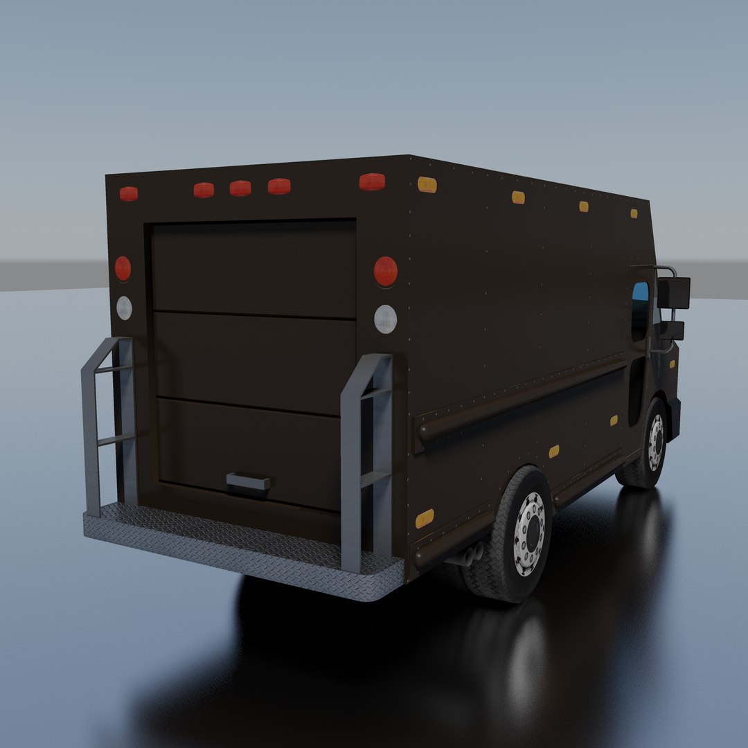 3d Brown Delivery Truck