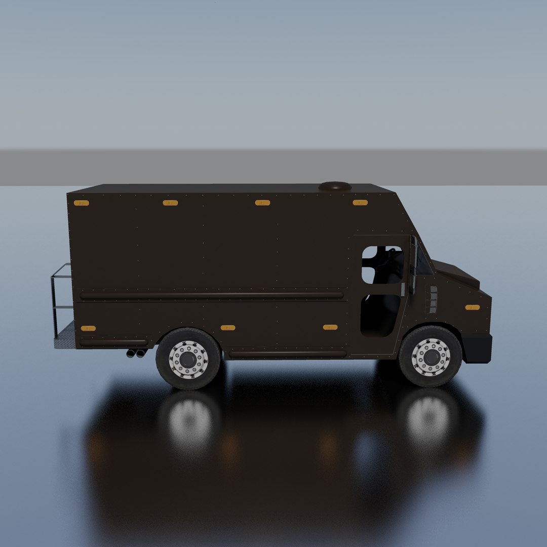 3d Brown Delivery Truck