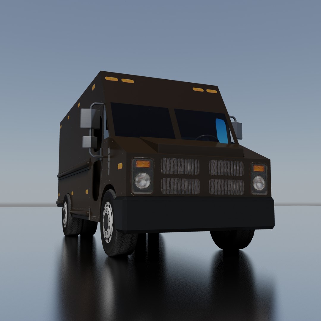 3d Brown Delivery Truck