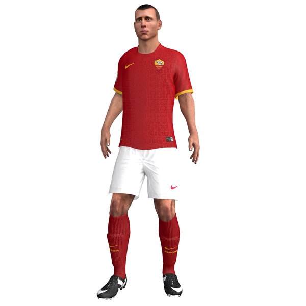 3d rigged soccer player model