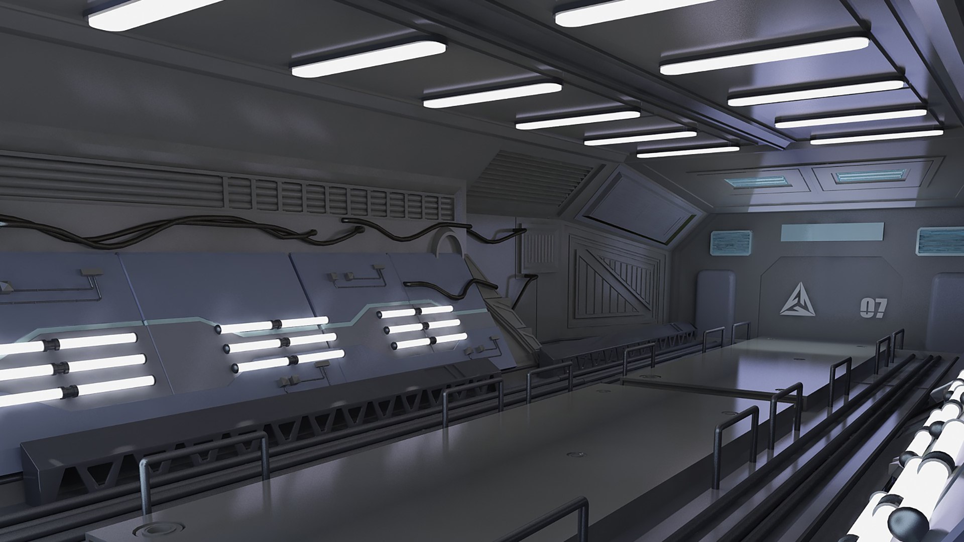 3D 3D Science-fiction Gates Space Corridors Mechanical - TurboSquid 1864627