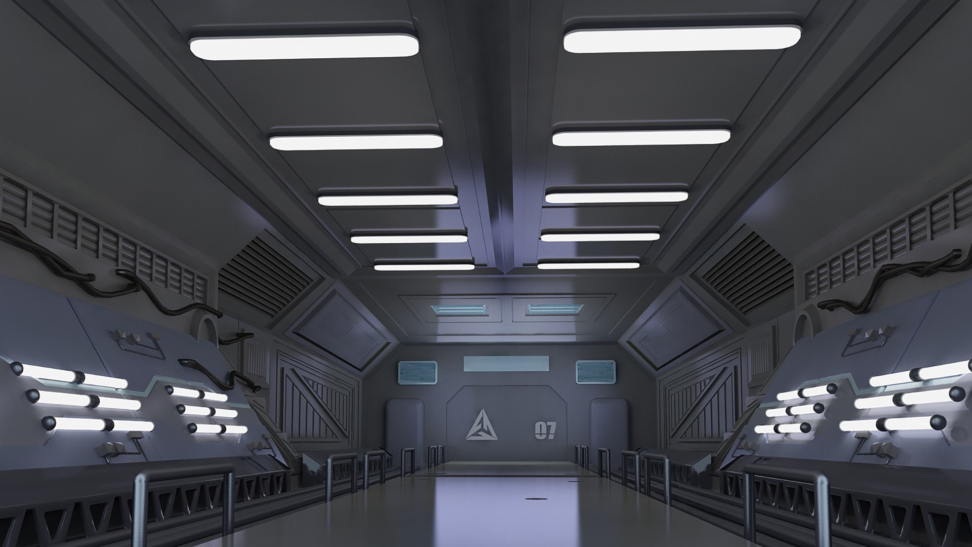 3D 3D Science-fiction Gates Space Corridors Mechanical - TurboSquid 1864627