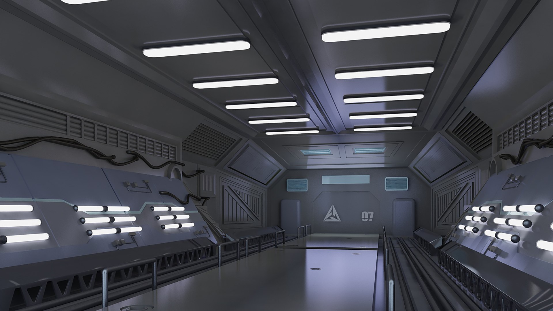 3D 3D Science-fiction Gates Space Corridors Mechanical - TurboSquid 1864627