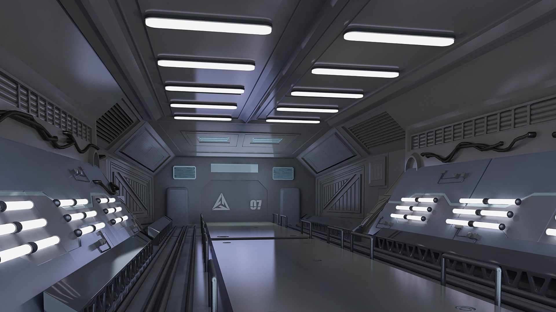 3D 3D Science-fiction Gates Space Corridors Mechanical - TurboSquid 1864627