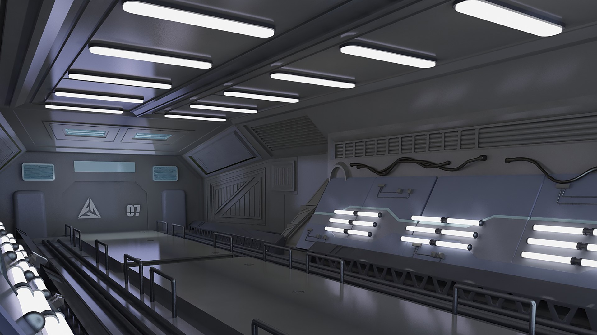 3D 3D Science-fiction Gates Space Corridors Mechanical - TurboSquid 1864627