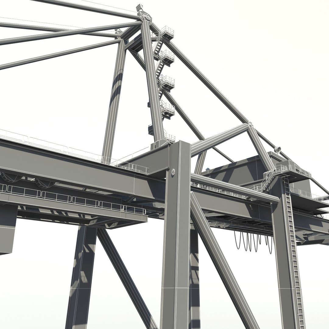3d Model Port Container Crane Industrial