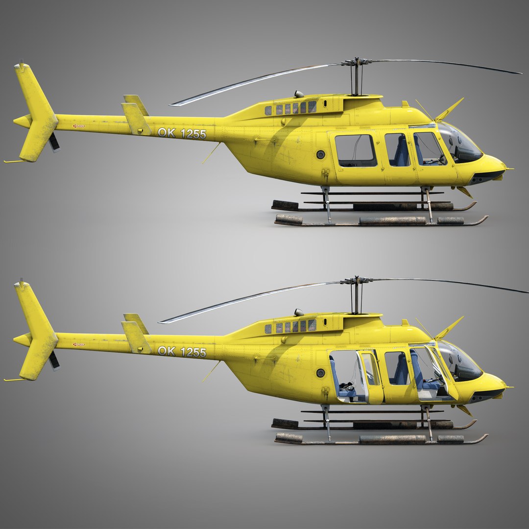 3d Bell 206l Helicopter