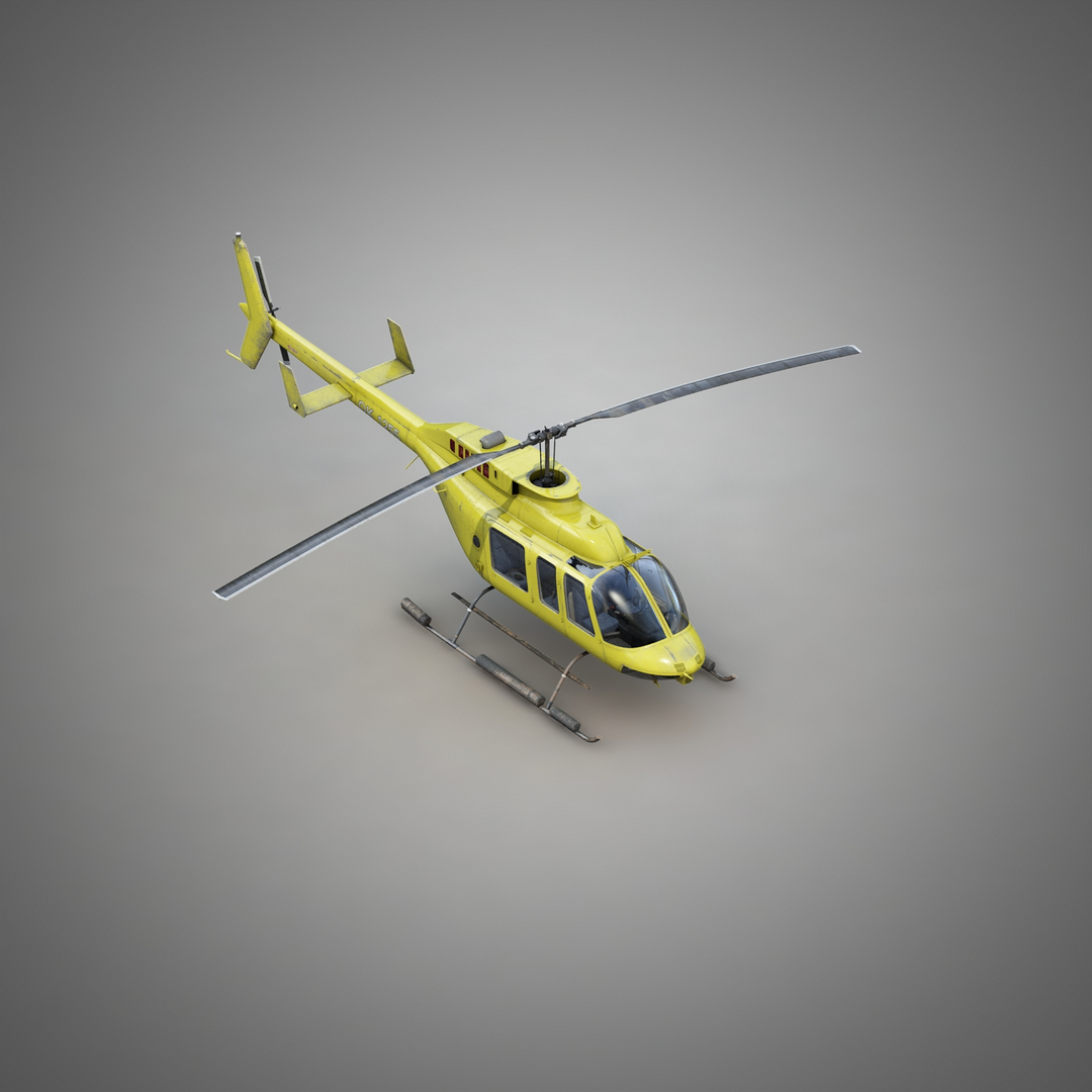 3d Bell 206l Helicopter