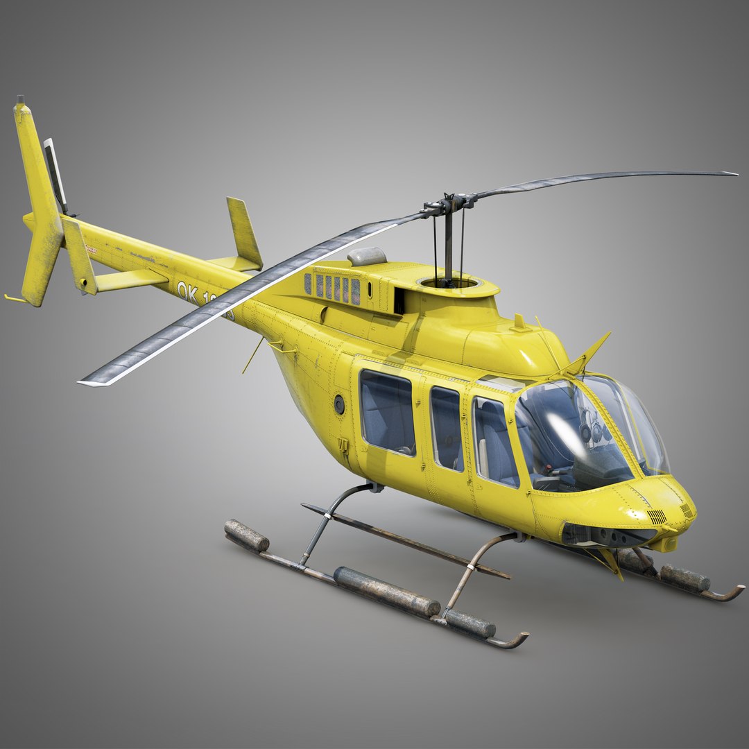 3d Bell 206l Helicopter