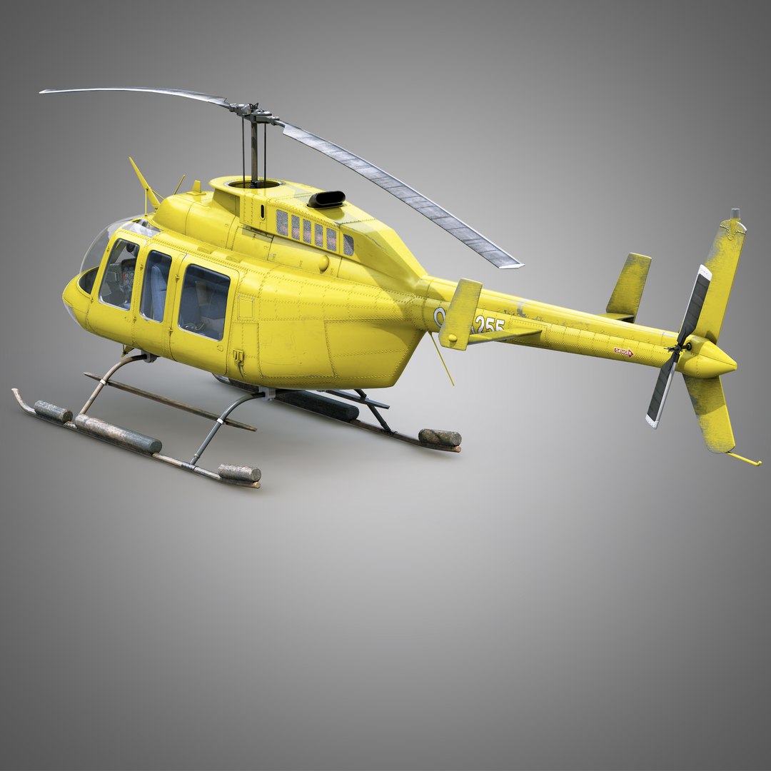 3d Bell 206l Helicopter