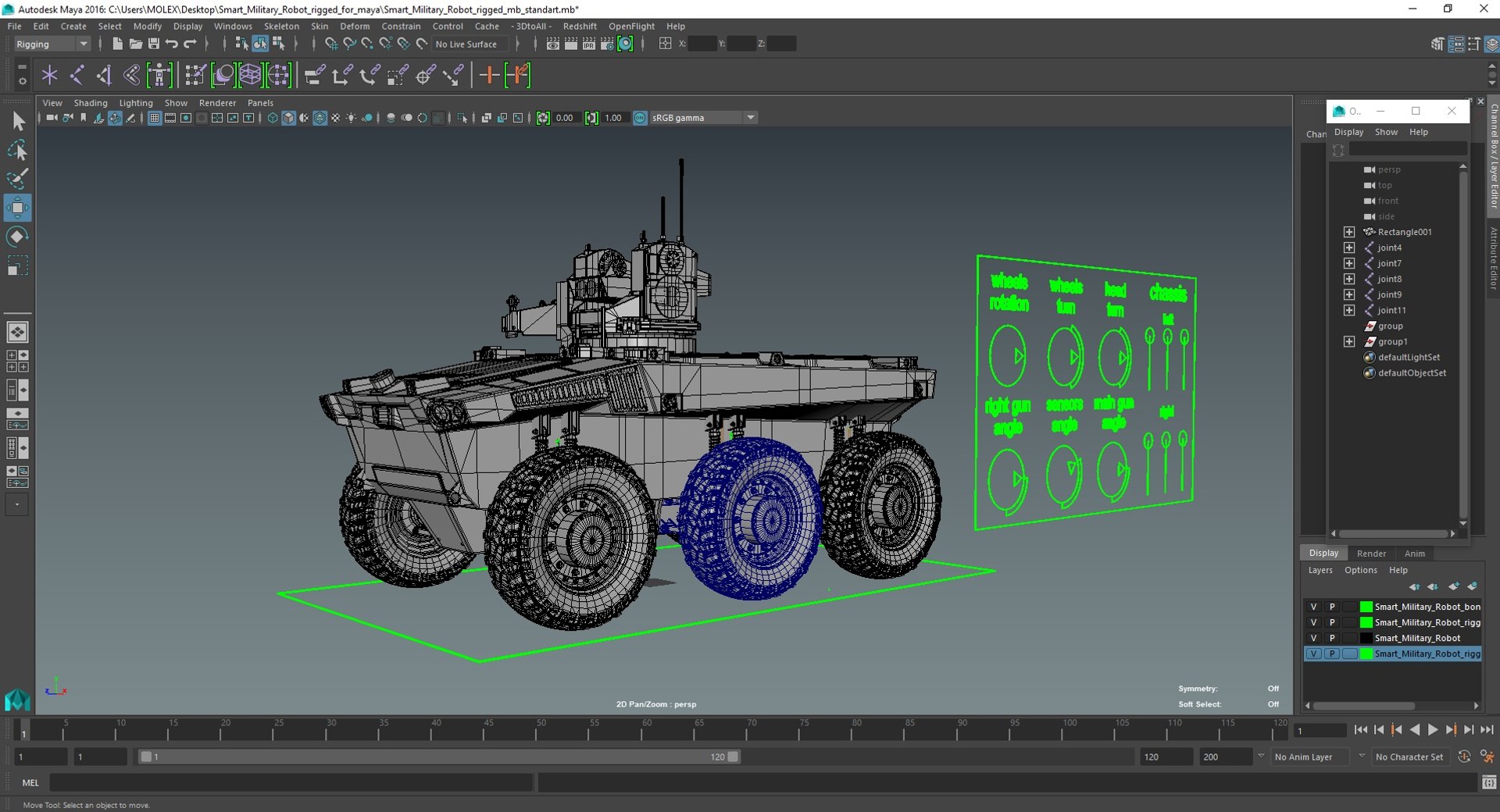 Smart Military Robot Rigged For Maya Model - TurboSquid 2125235