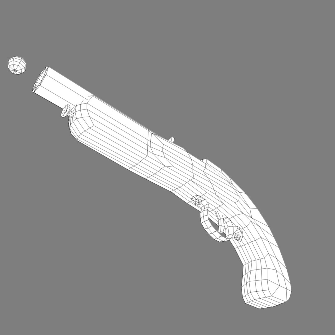 3d flintlock pistol model