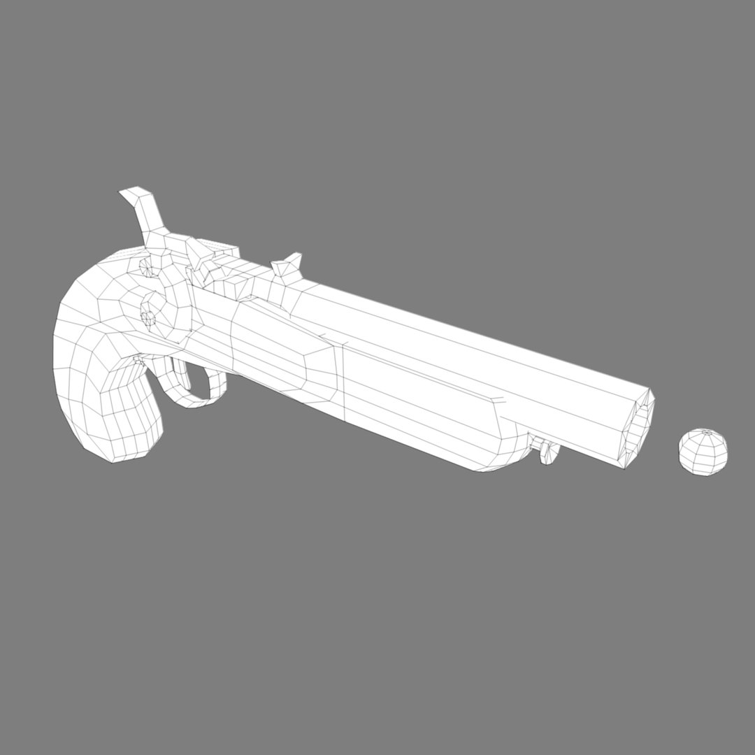 3d flintlock pistol model