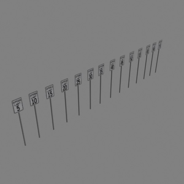 3D speed limit sign - TurboSquid 1303373