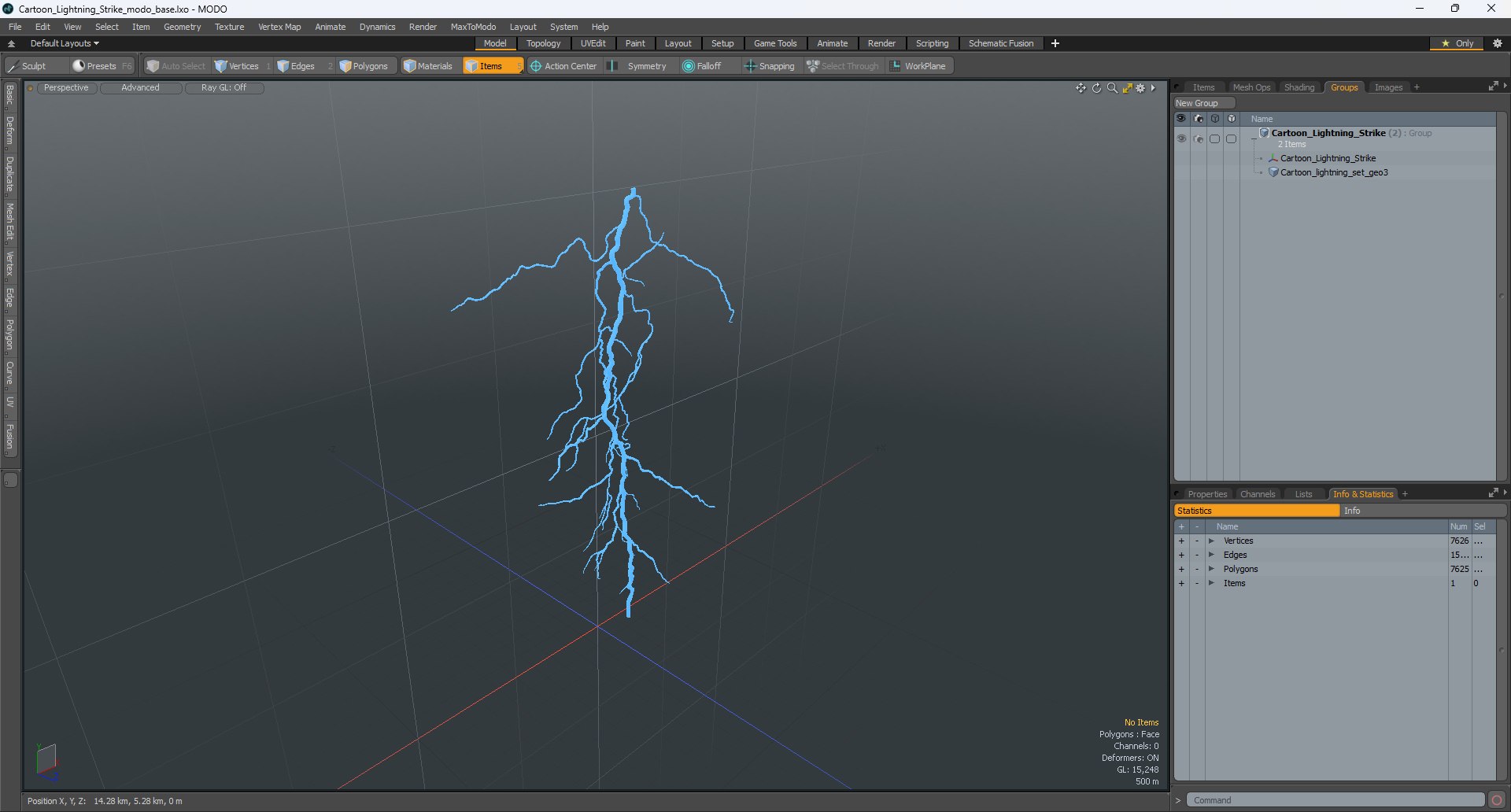 3D Cartoon Lightning Strike Model - TurboSquid 2288076