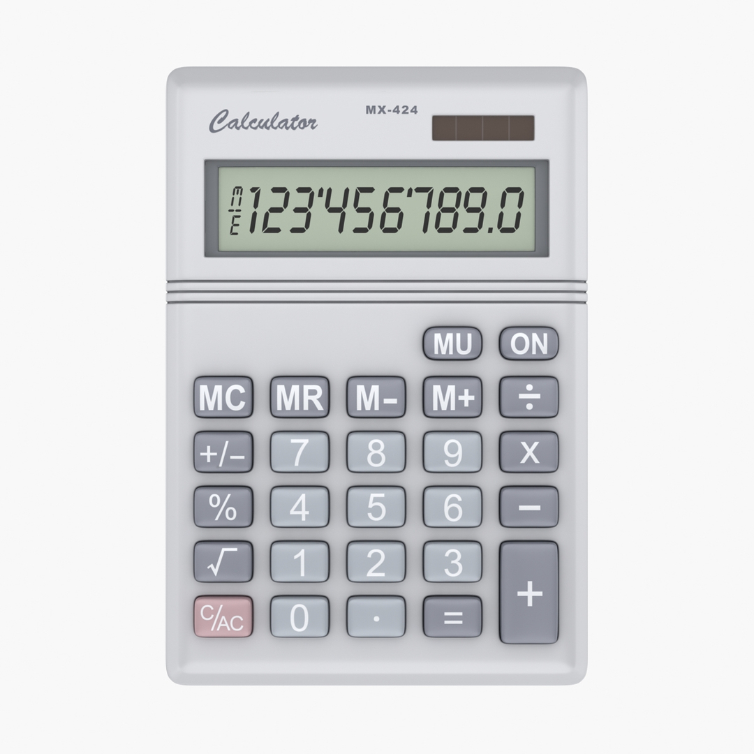 Calculator Number 3d Model