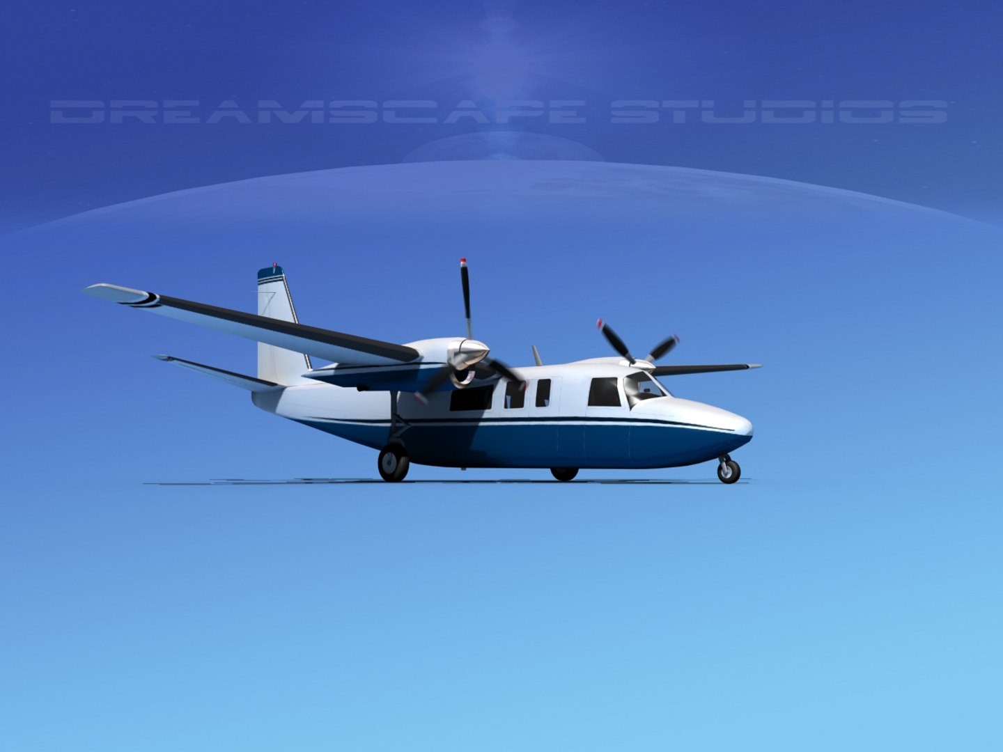 3d Model Of Propellers Rockwell Turbo Commander 690