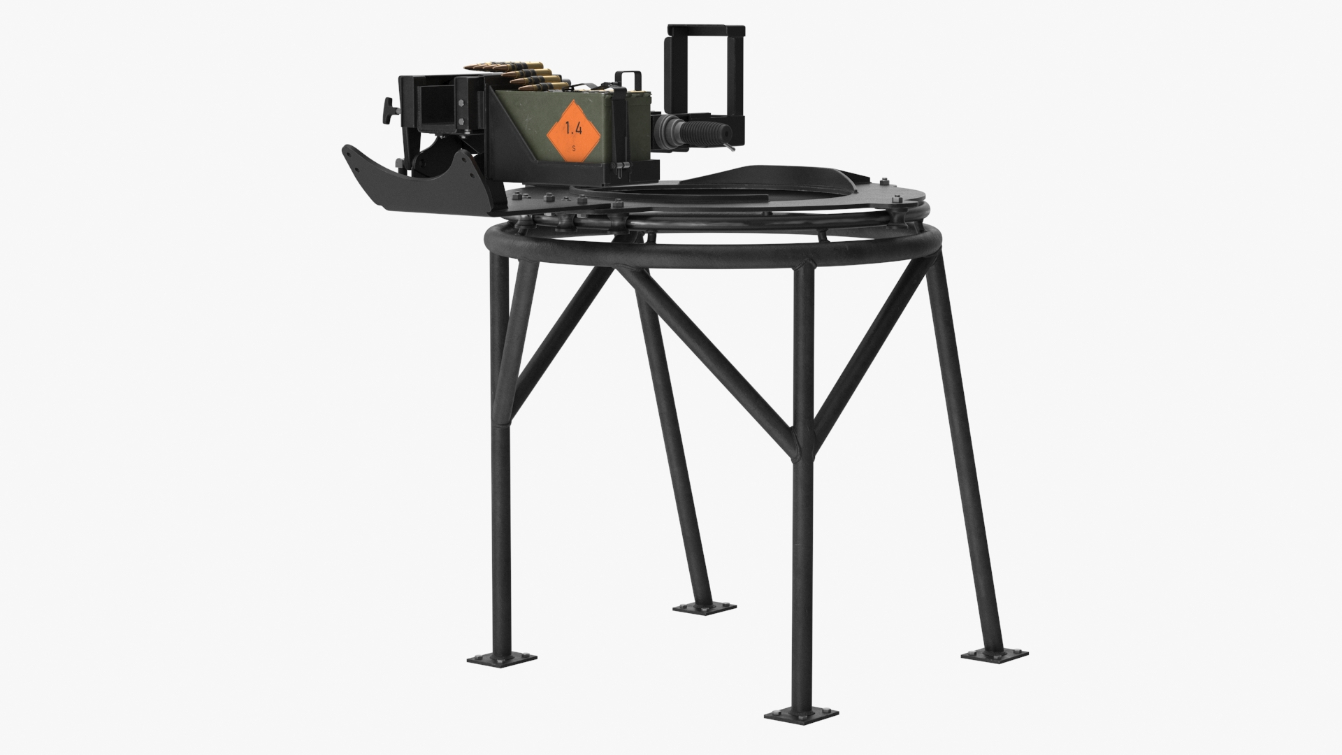 3D Model Pickup Mounted Gun Turret Stand - TurboSquid 2450965