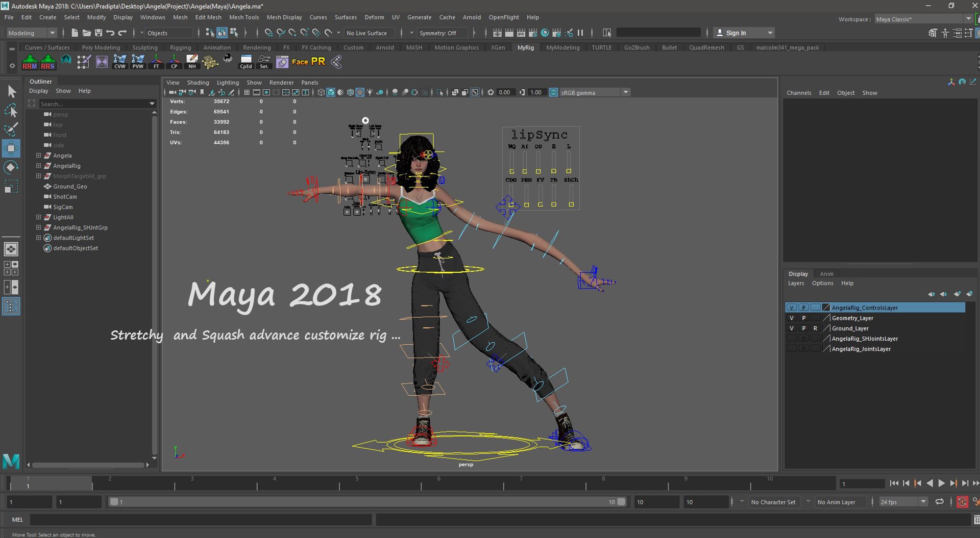 Angela Cartoon Girl 3D model - TurboSquid 1839873
