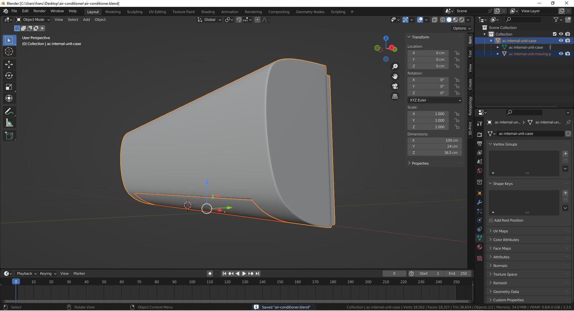 Air Conditioner Internal Unit 3D Model - TurboSquid 1986045