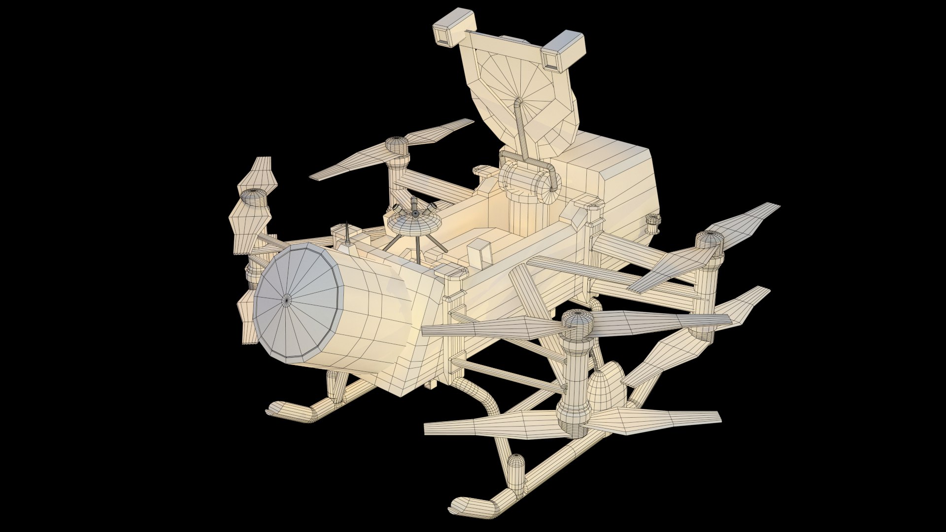 3D dragonfly lander nasa spacecraft model - TurboSquid 1469573