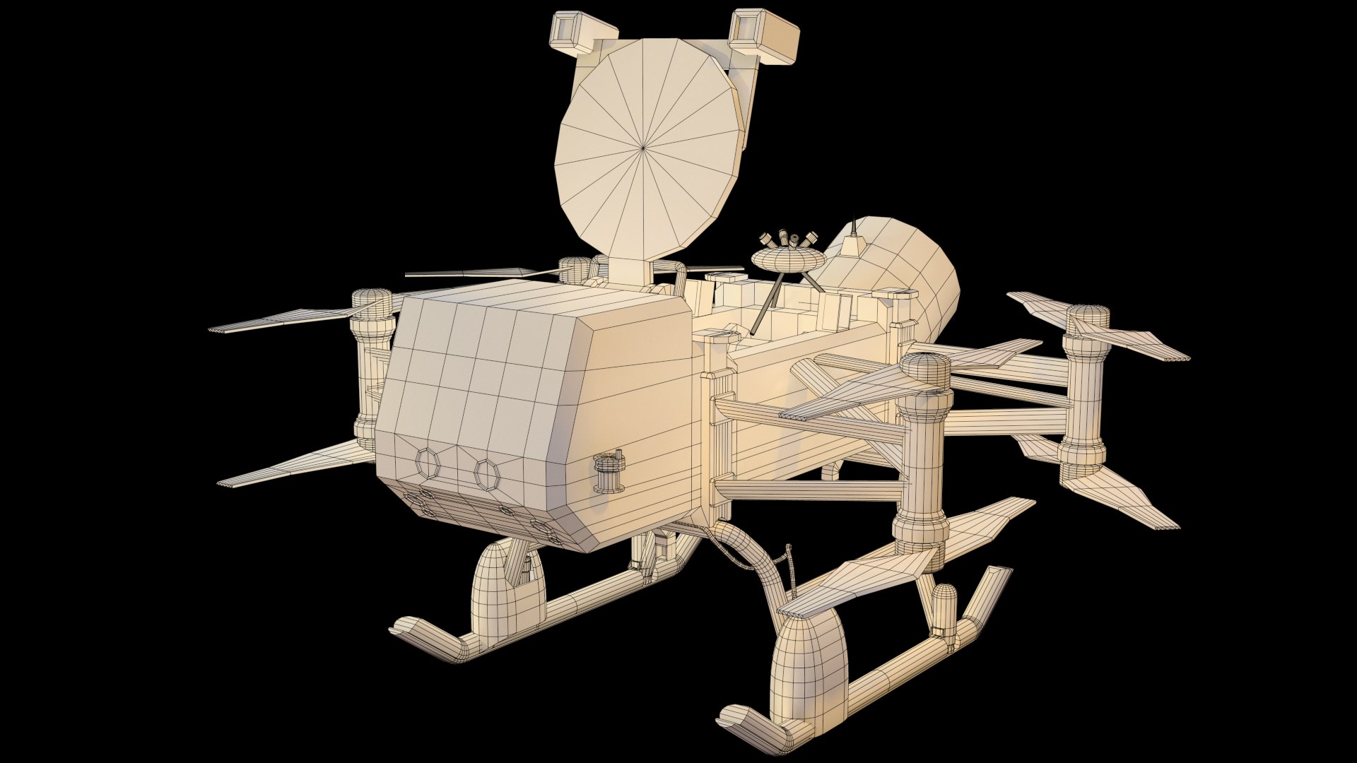 3D dragonfly lander nasa spacecraft model - TurboSquid 1469573
