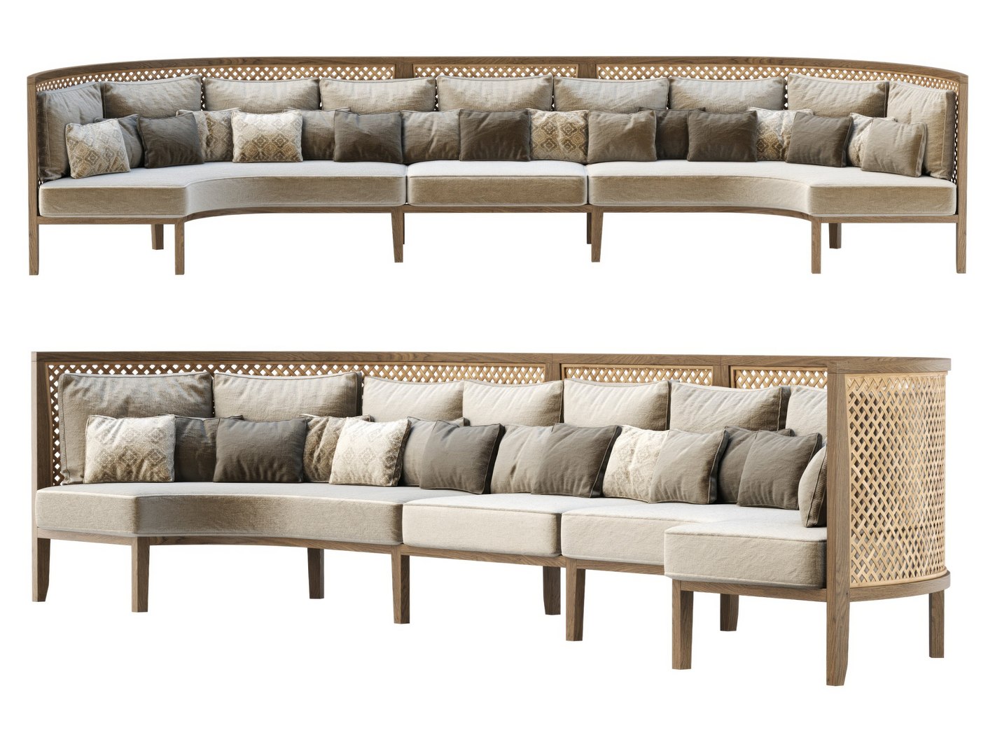 3D Karen Wooden Corner Restaurant Loveseat KL6M By Bpoint Model ...