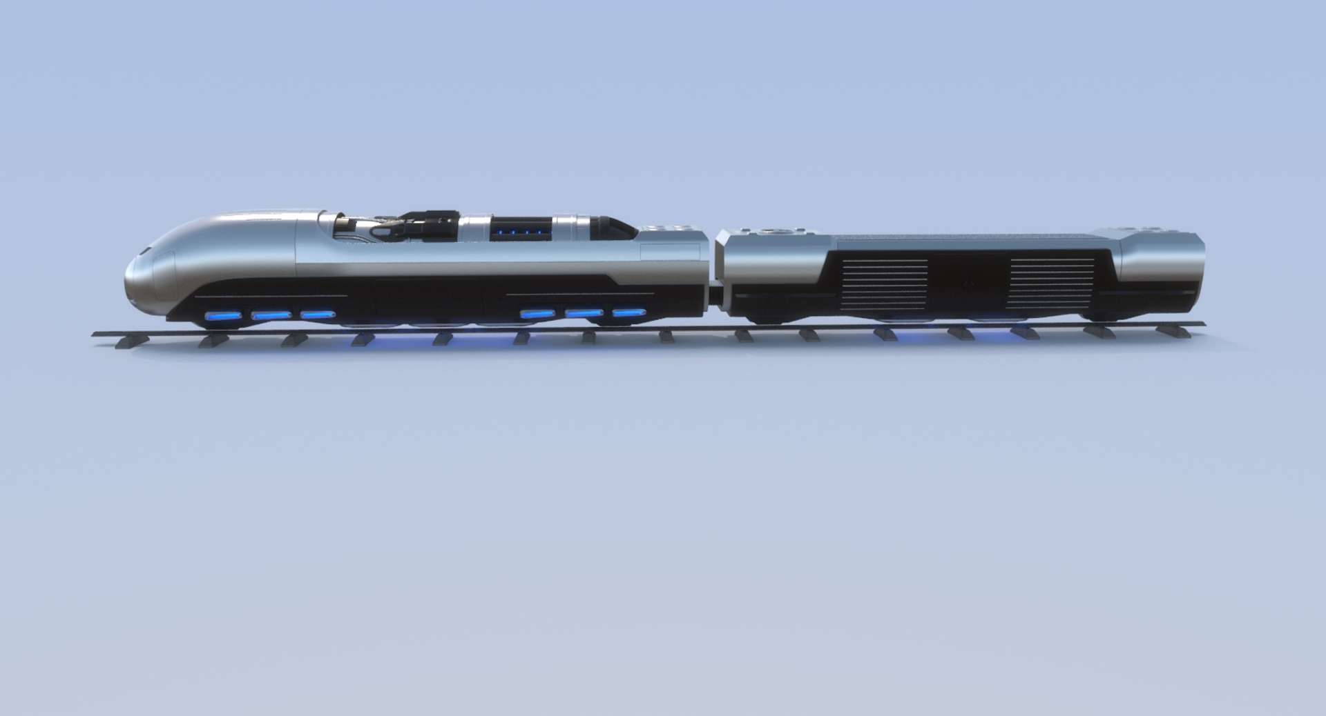 Sci-fi Hover Train 3d Model