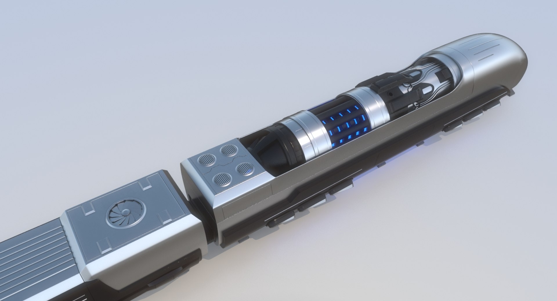 Sci-fi Hover Train 3d Model