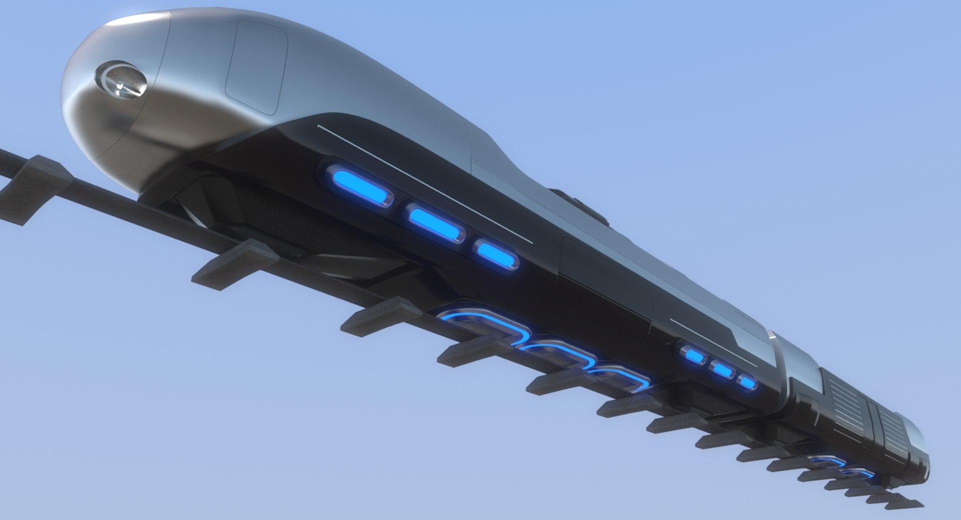 Sci-fi Hover Train 3d Model