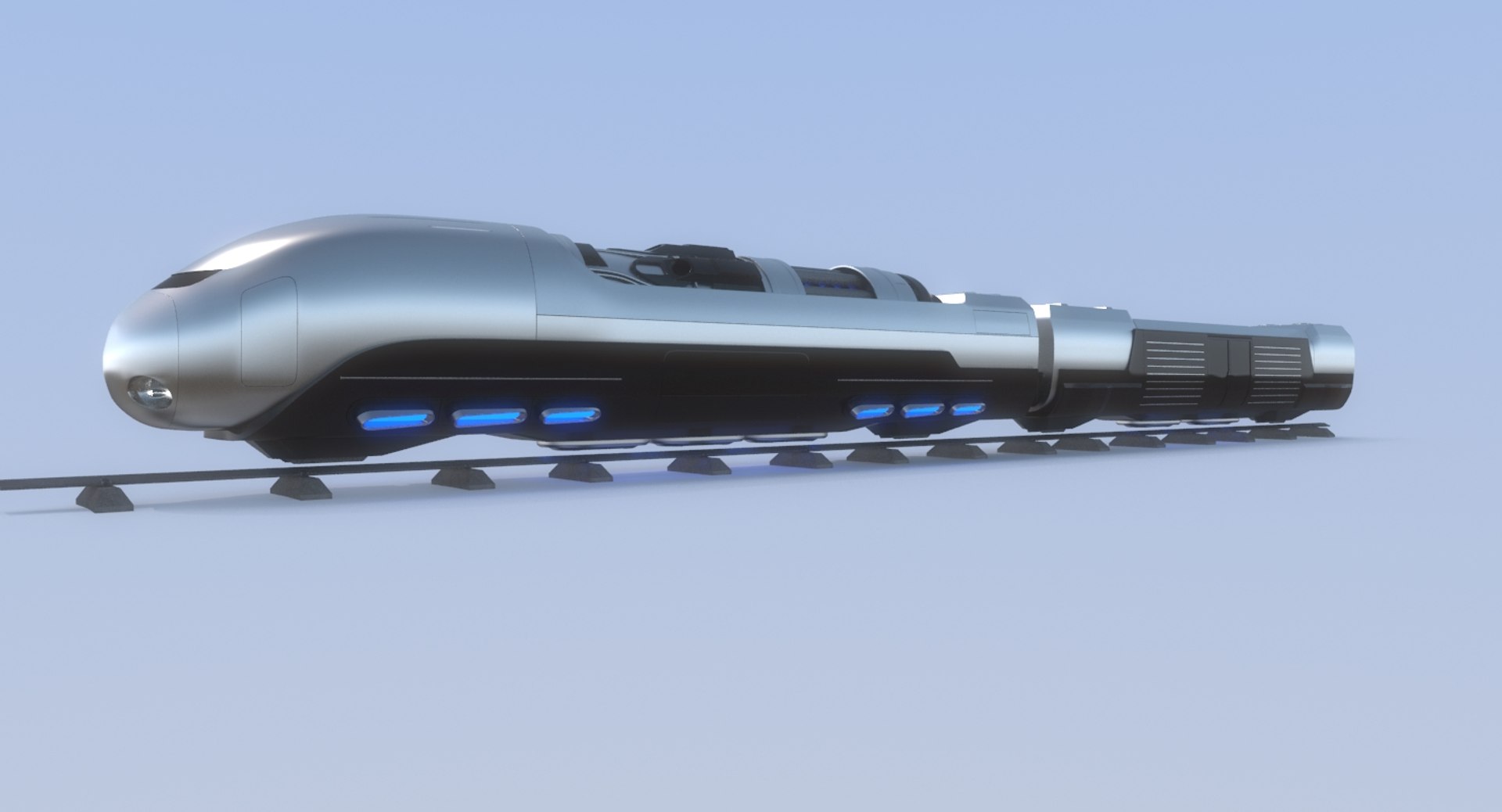 Sci-fi Hover Train 3d Model