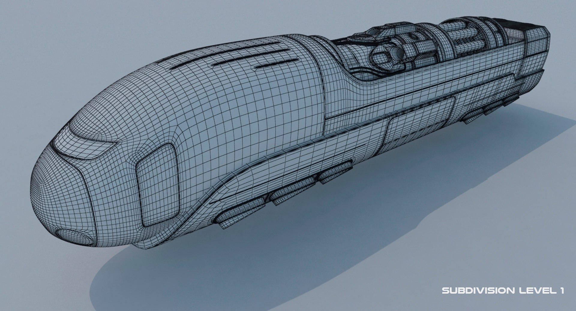 Sci-fi Hover Train 3d Model