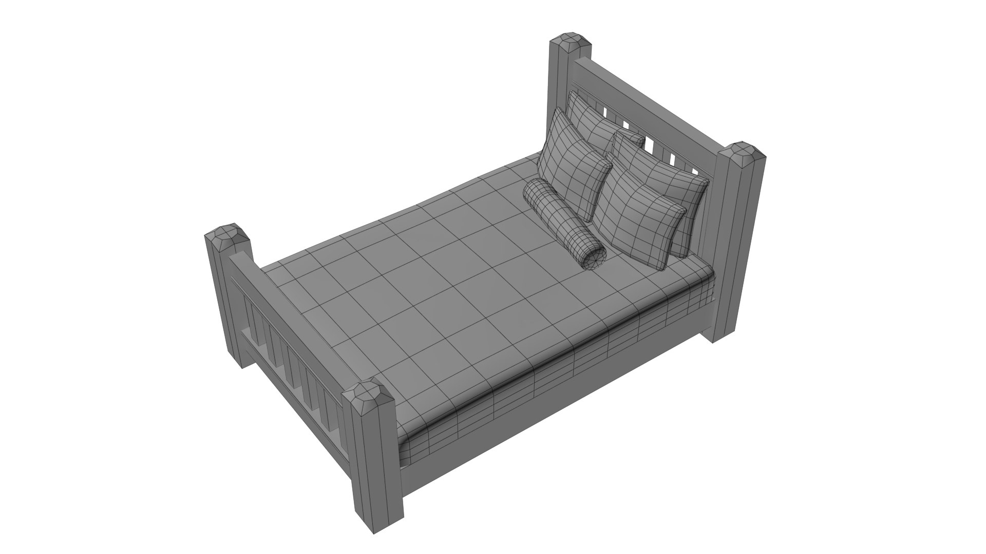 Horror low poly bed for game 3D - TurboSquid 2182658
