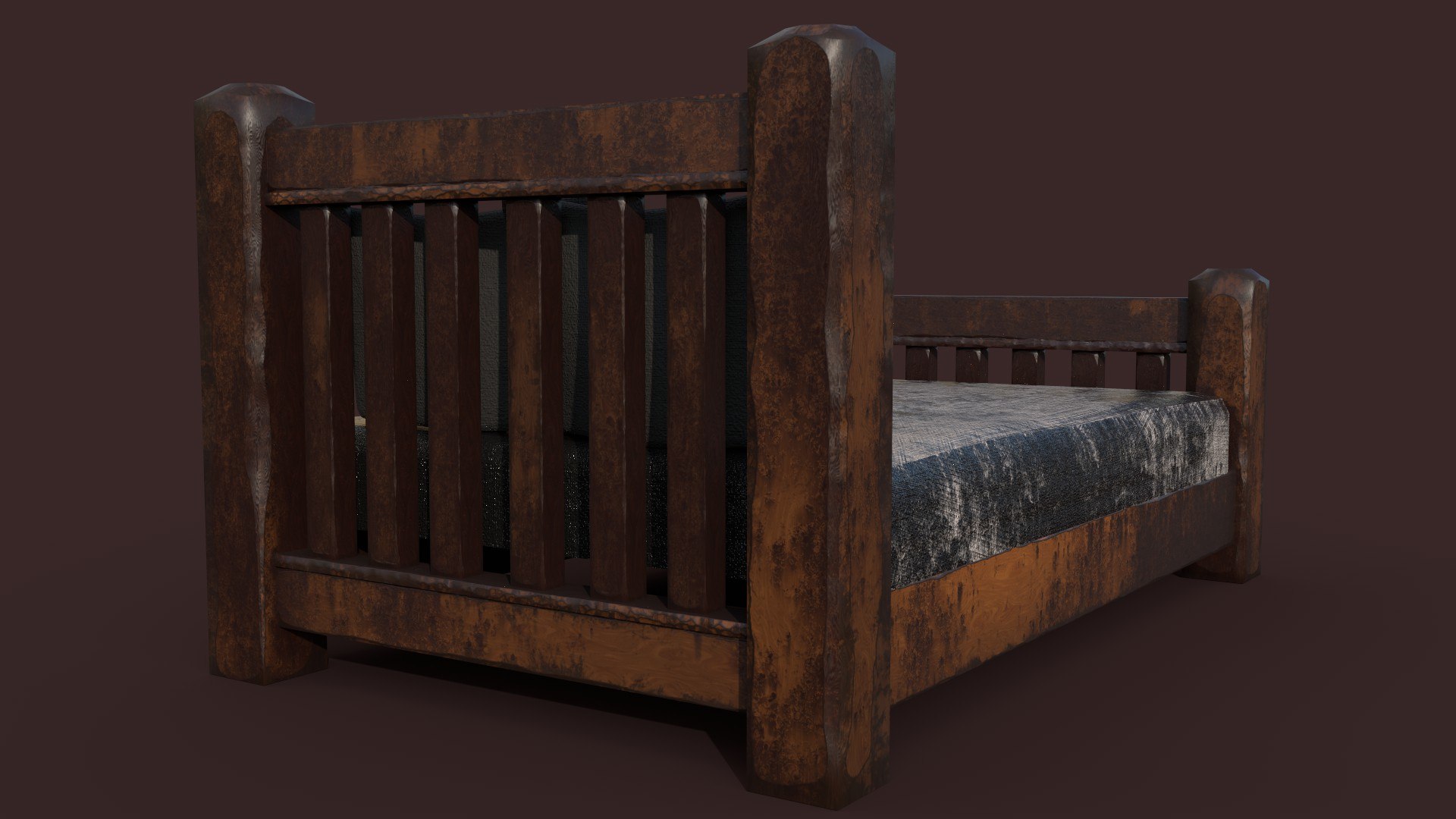Horror low poly bed for game 3D - TurboSquid 2182658