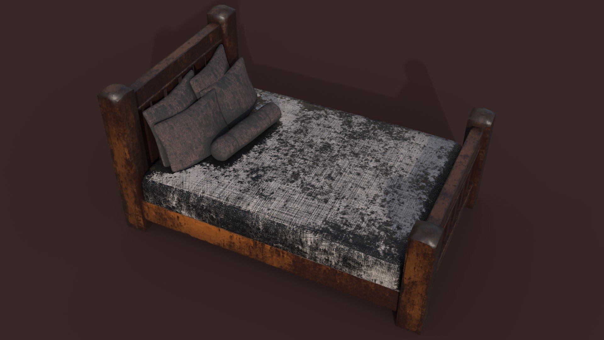 Horror low poly bed for game 3D - TurboSquid 2182658