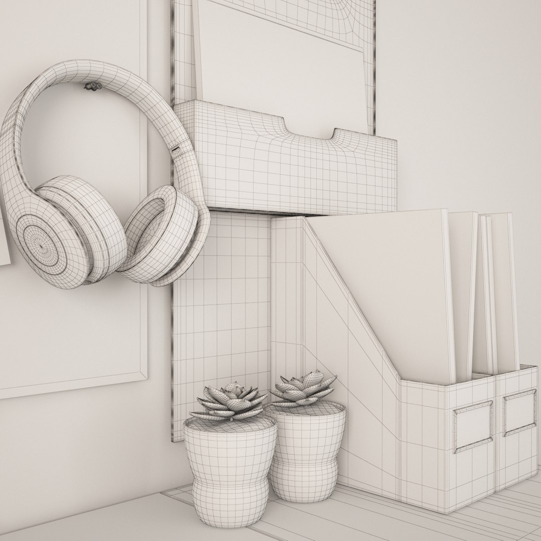 Desktop desk 3D model - TurboSquid 1577863