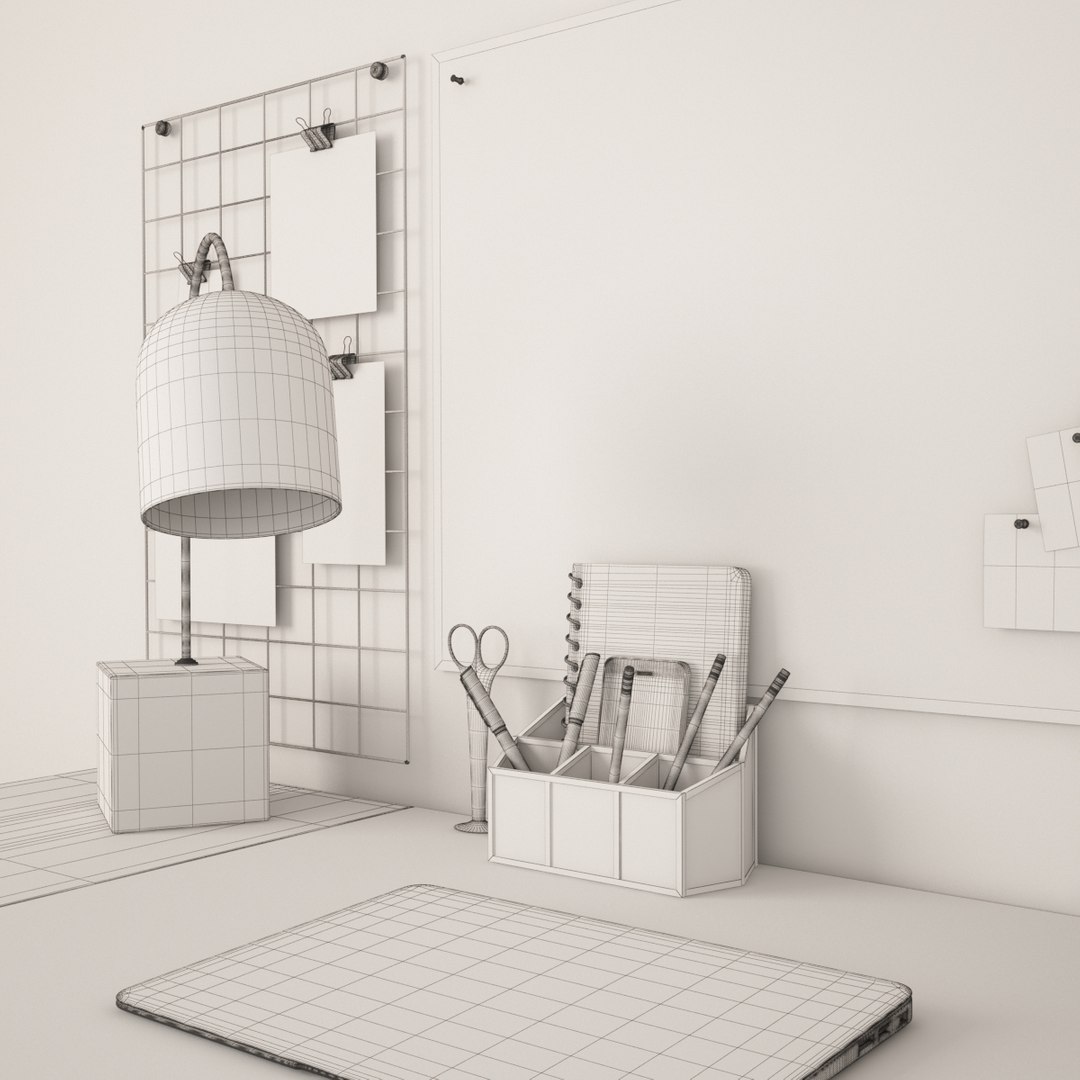 Desktop desk 3D model - TurboSquid 1577863