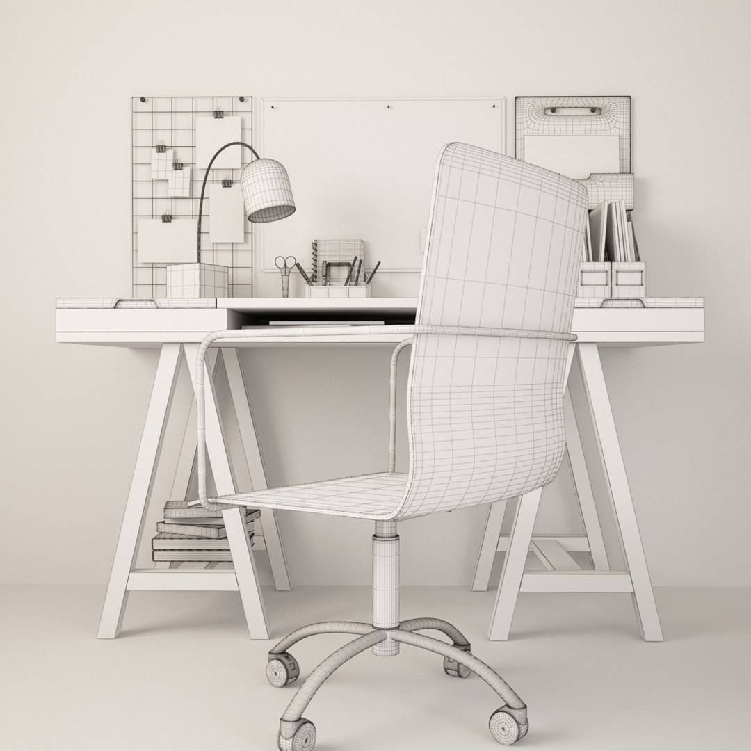 Desktop desk 3D model - TurboSquid 1577863