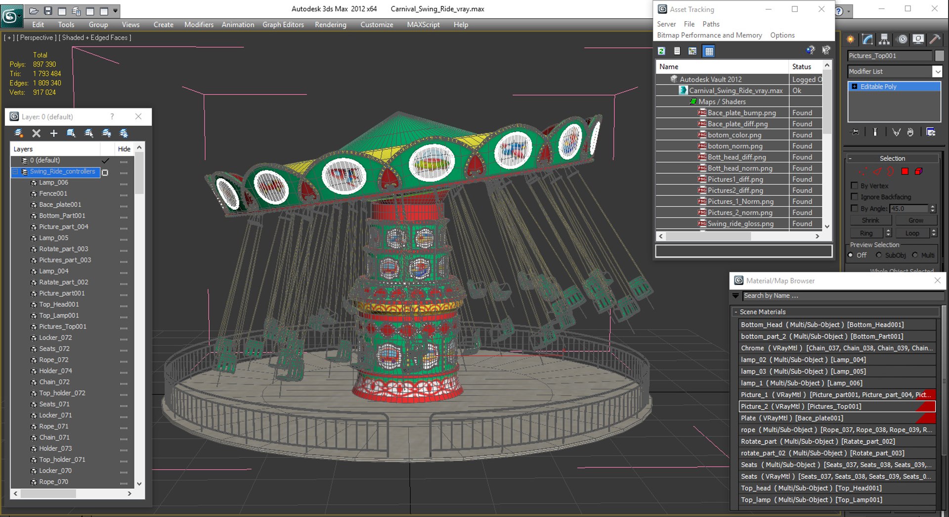 Carnival Swing Ride 3D Model - TurboSquid 1434274