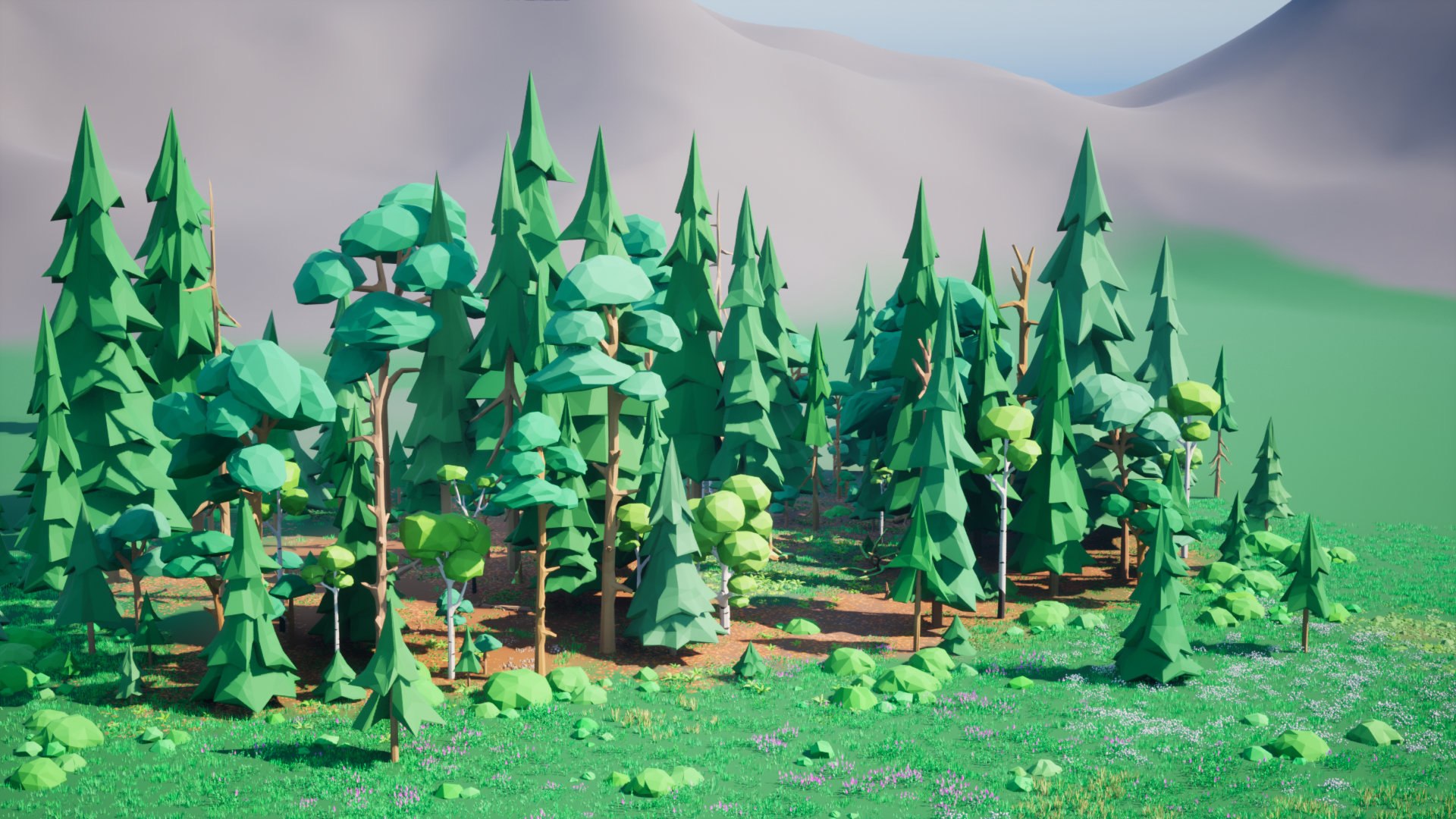 3D Lowpoly Foliage Pack - Needleleaf Forest model - TurboSquid 2165548