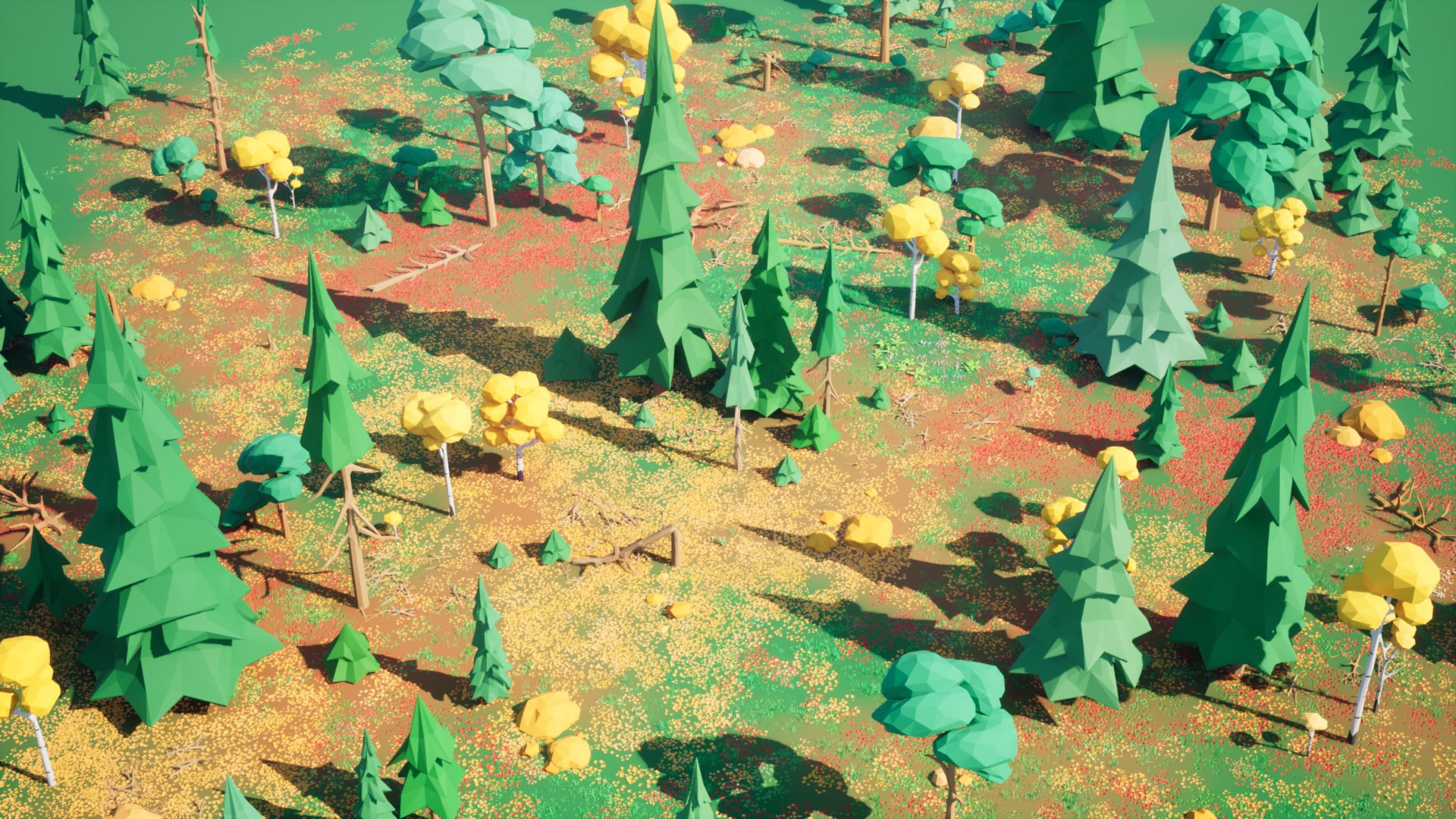 3D Lowpoly Foliage Pack - Needleleaf Forest model - TurboSquid 2165548