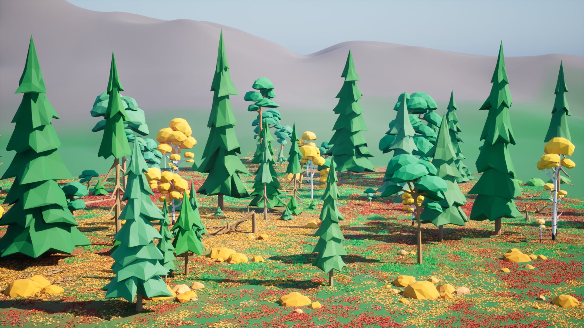 3D Lowpoly Foliage Pack - Needleleaf Forest model - TurboSquid 2165548