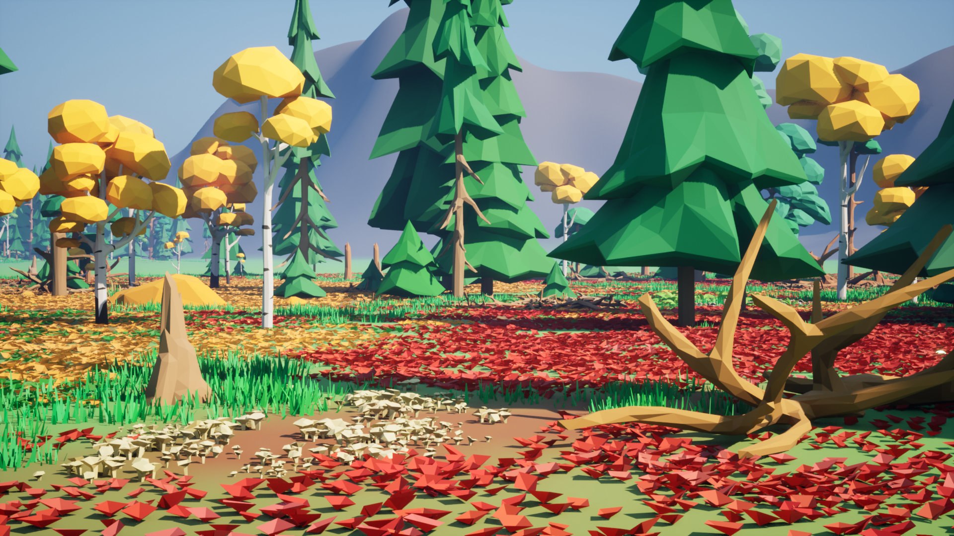 3D Lowpoly Foliage Pack - Needleleaf Forest model - TurboSquid 2165548