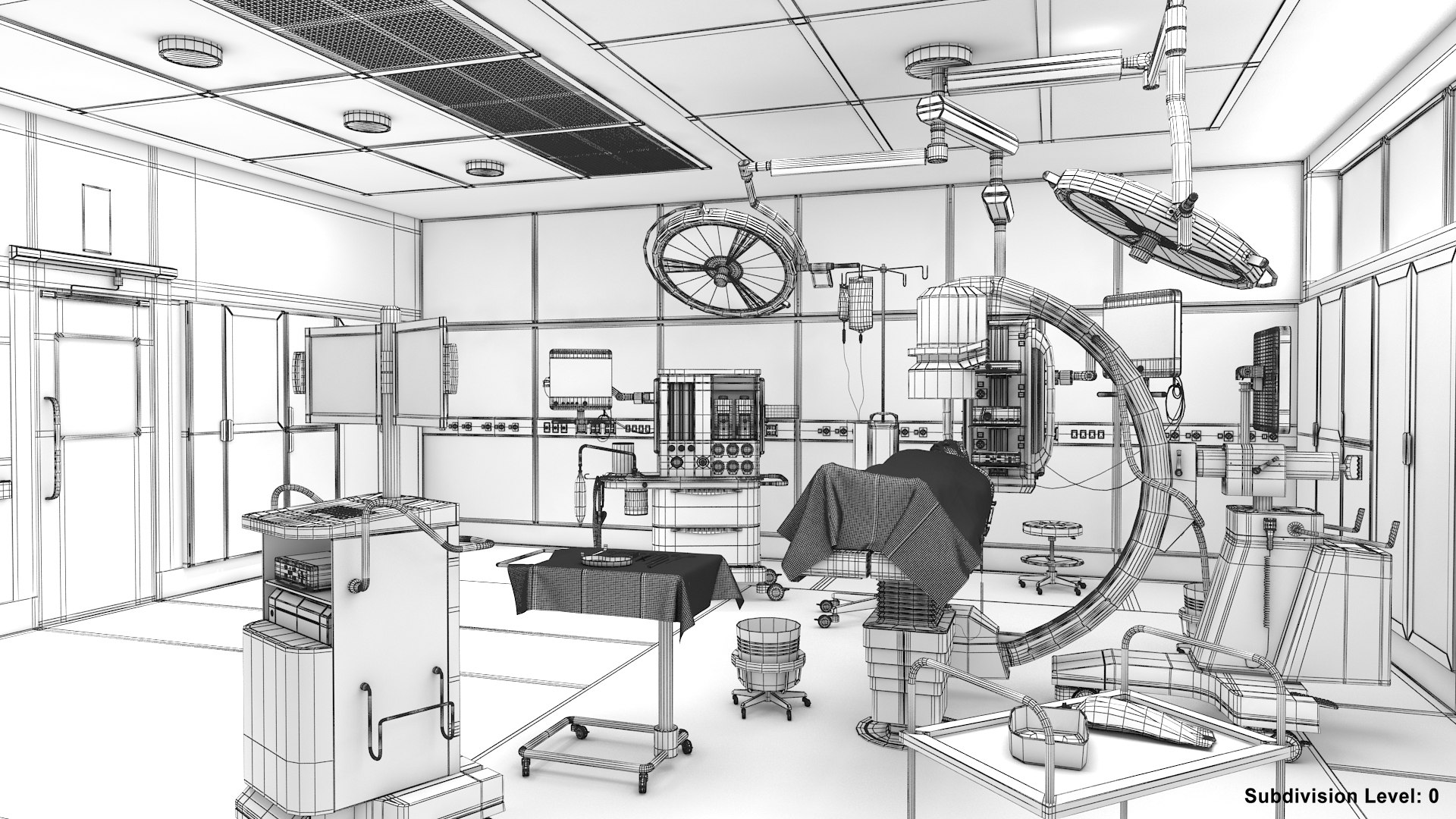 3D Surgery Room with Patient - TurboSquid 2109067