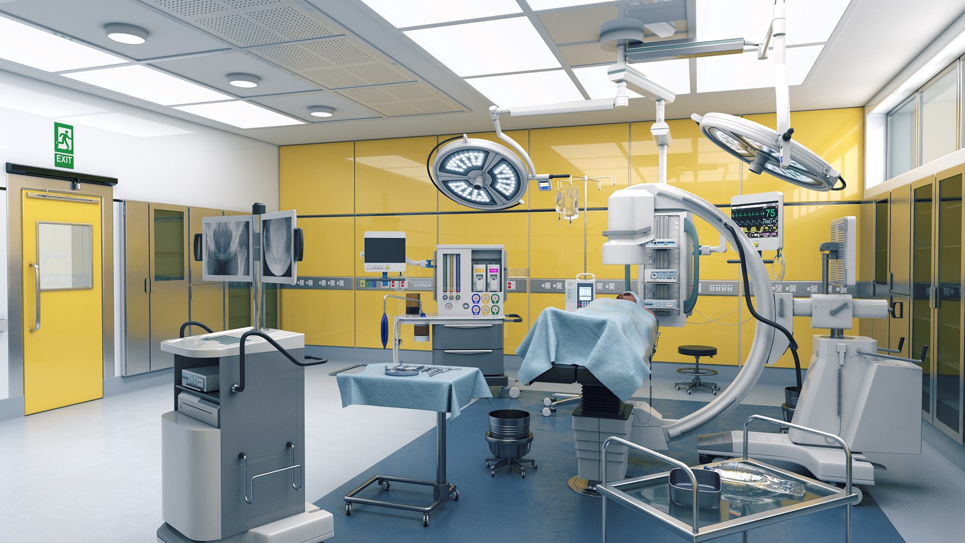 3D Surgery Room With Patient - TurboSquid 2109067